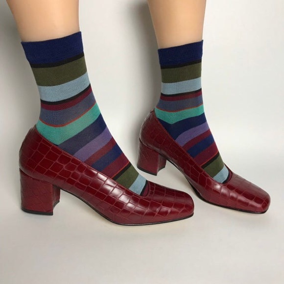 Chadwicks | Shoes | Chadwicks Croco Leather Pump Wsocks | Poshmark